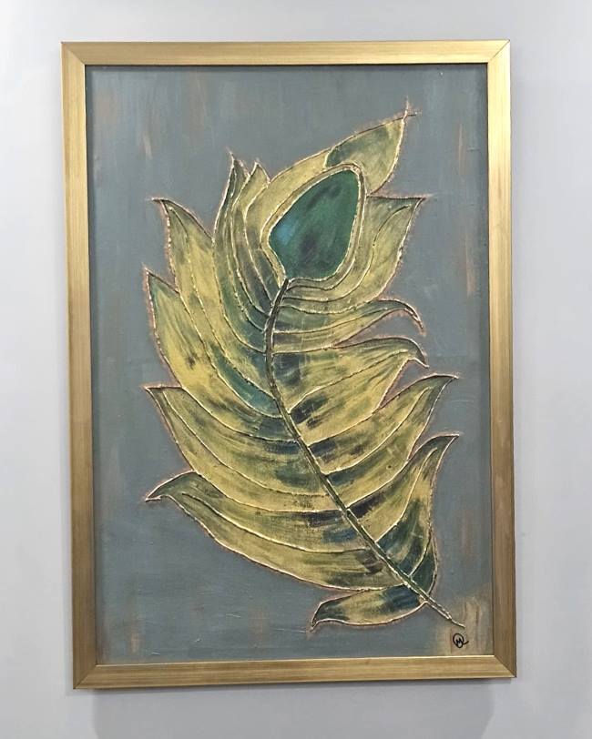 Peacock Feather Texture Art – Brush Strokes